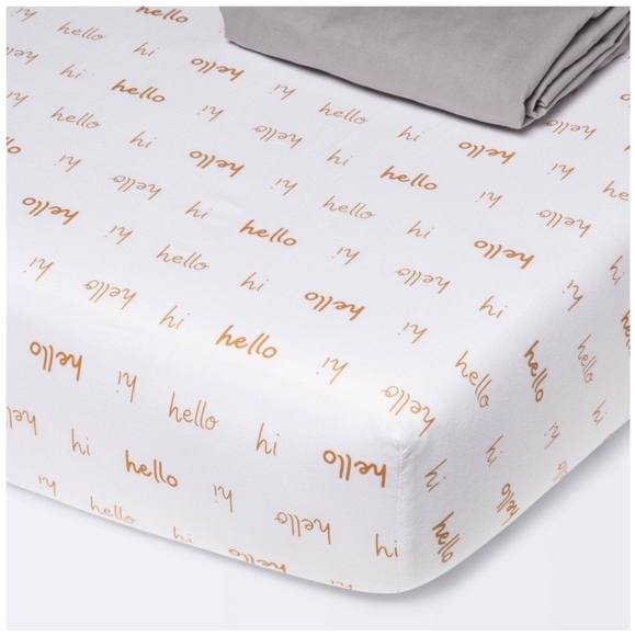 cloud island | Other | Cloud Island Fitted Crib Sheets 2pk Hello Scriptgray | Poshmark